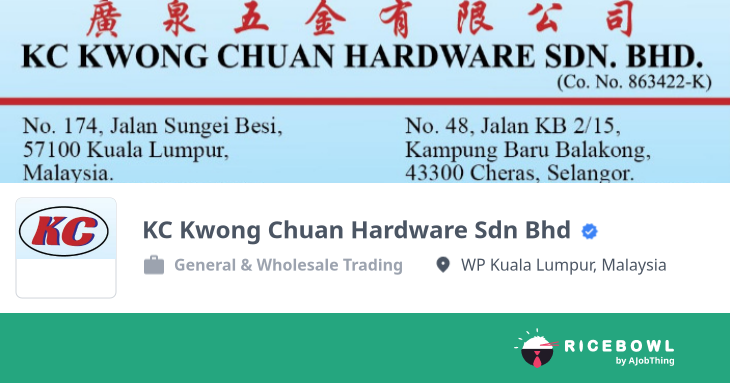 Working at KC Kwong Chuan Hardware Sdn Bhd - Company Profile ...
